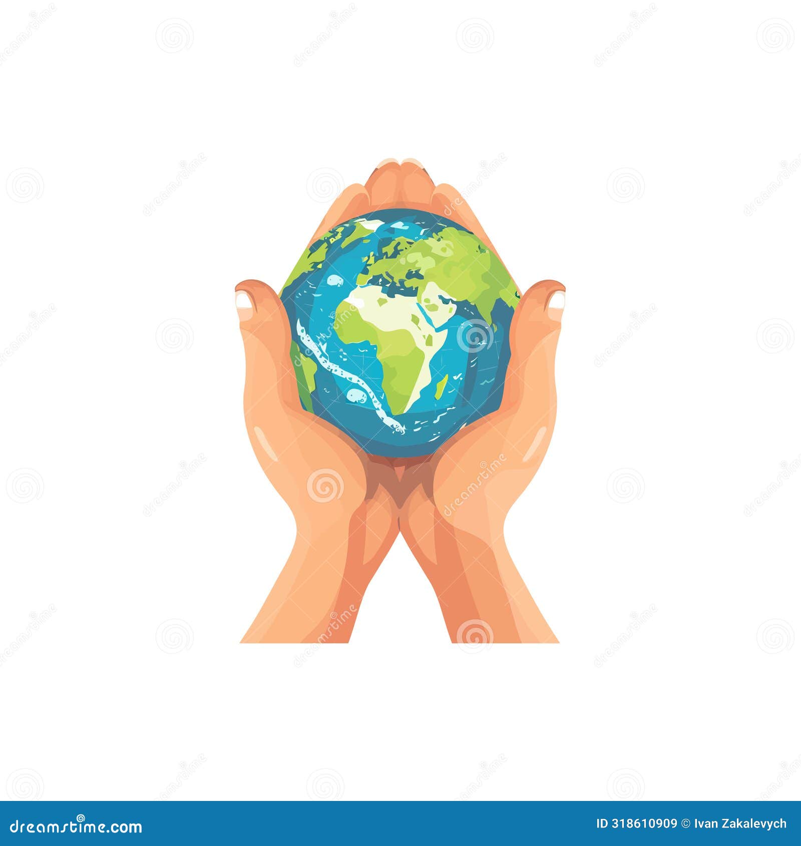 Hands Cradling Planet Earth. Vector Illustration Design Stock ...