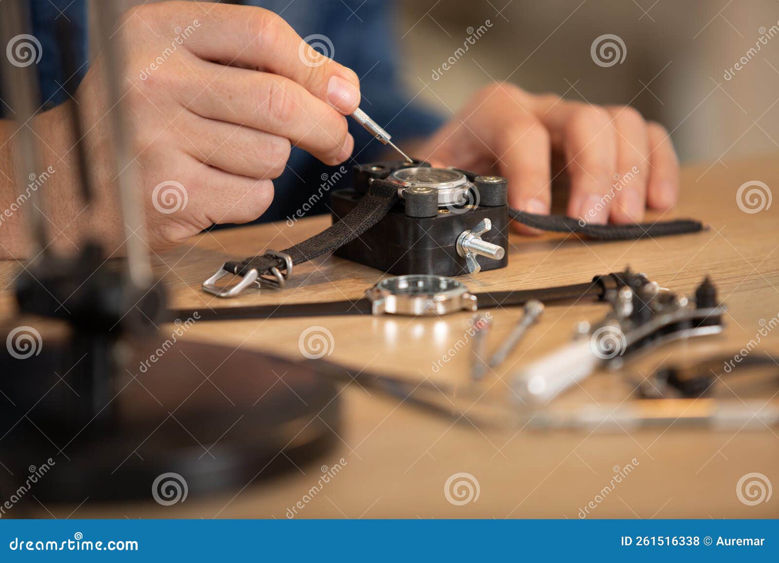 Hands Crafting and Fix Watch Machine Stock Photo - Image of money ...