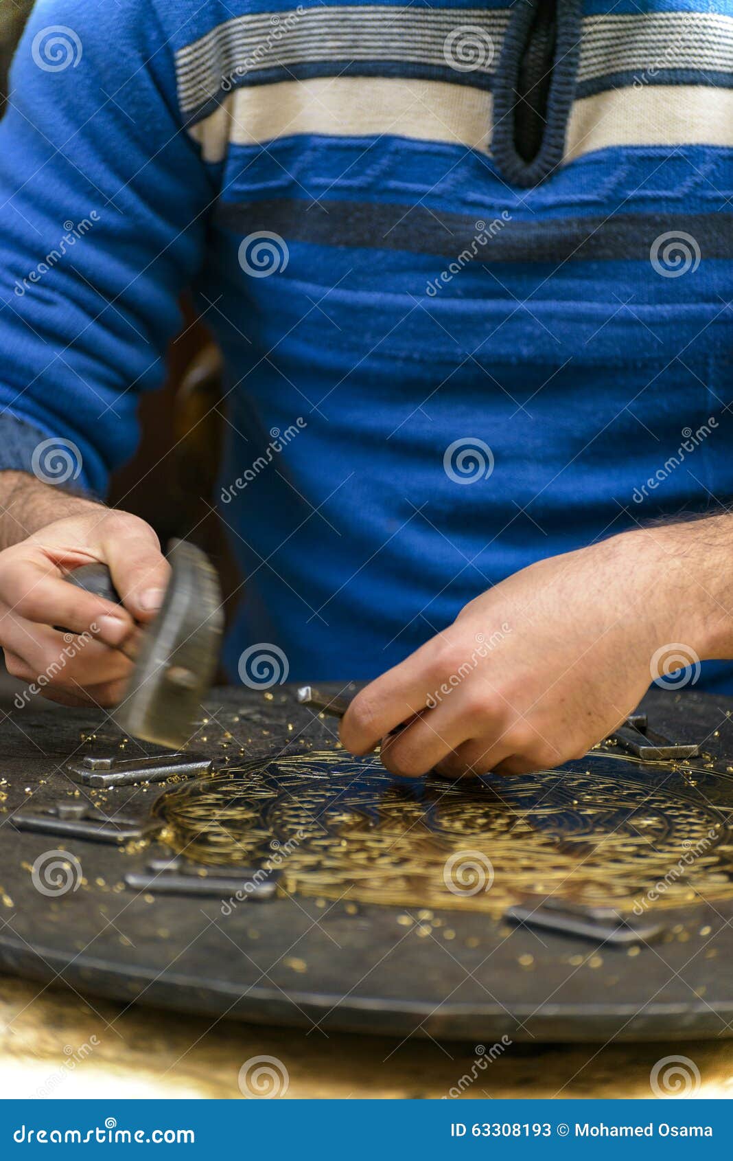 Hands of Craftsman Engraving Masterpiece Stock Image - Image of ...