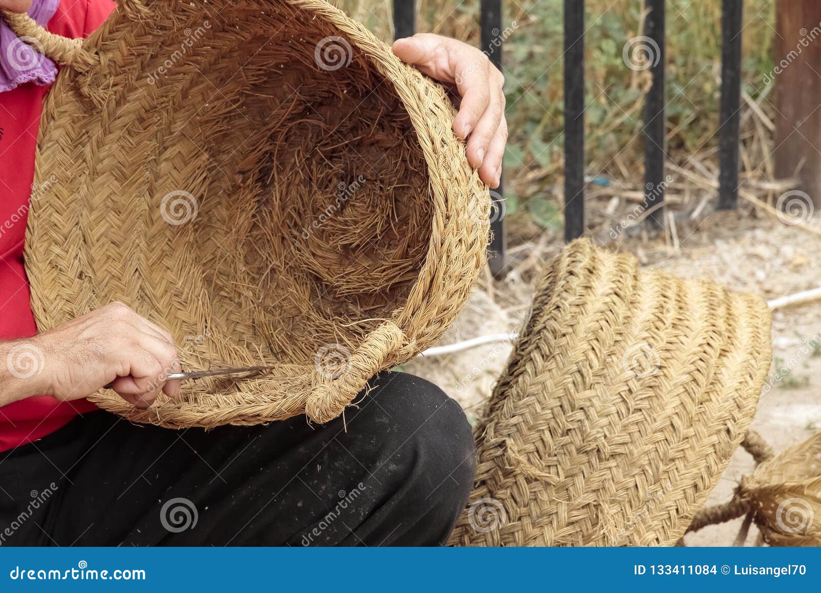 Hands of a Craftsman Making Wicker Baskets Stock Photo - Image of ...
