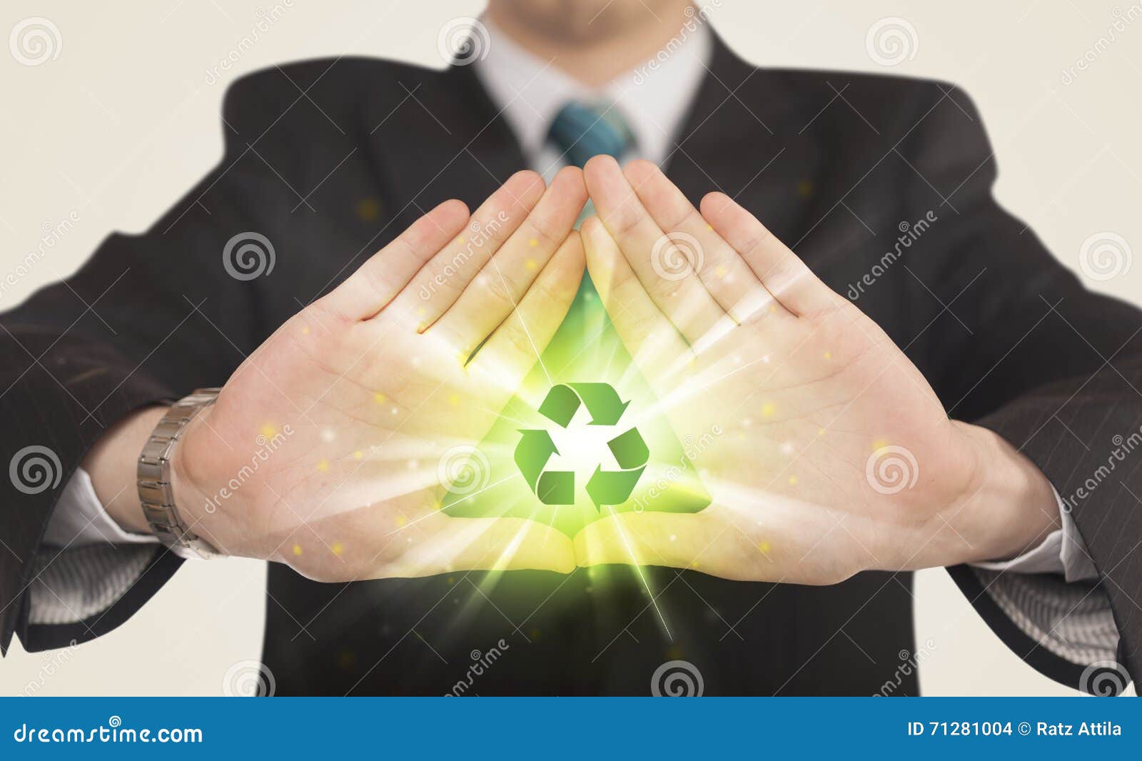Hands Creating a Form with Recycling Sign Stock Photo - Image of clean ...