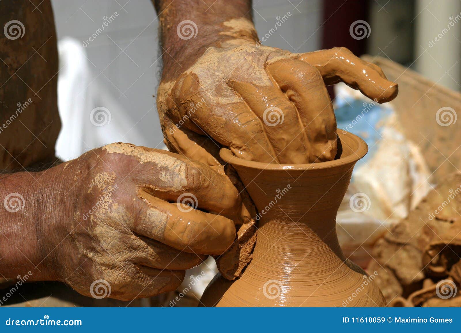 Hands Creating a Traditional Vase Stock Image - Image of close, bowl ...