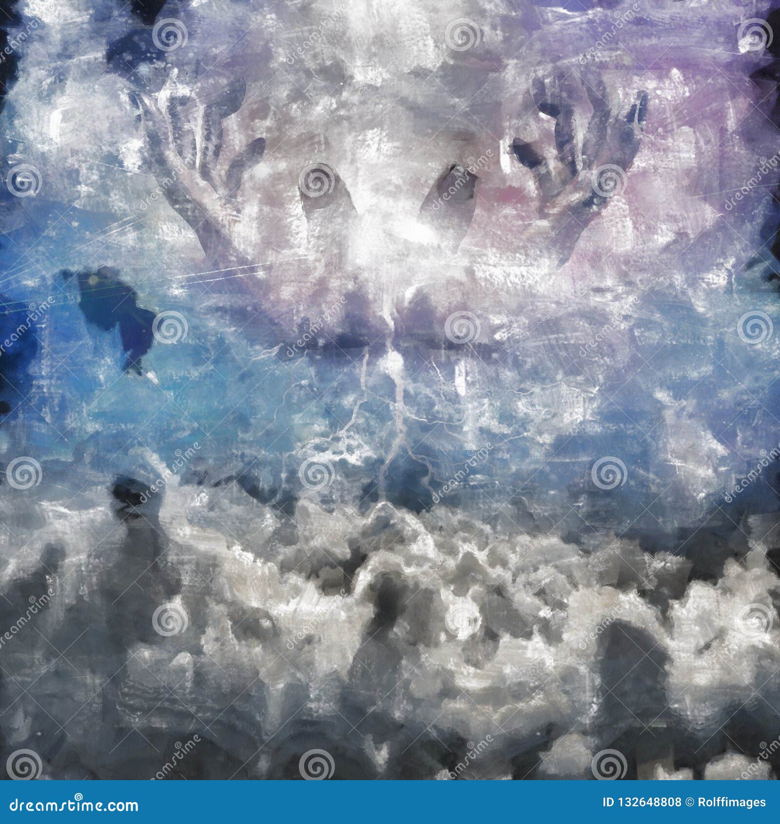 Hands of creator stock illustration. Illustration of faith - 132648808