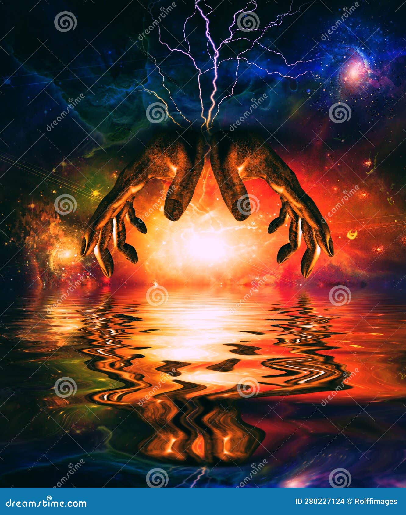 Hands of Creator stock illustration. Illustration of world - 280227124