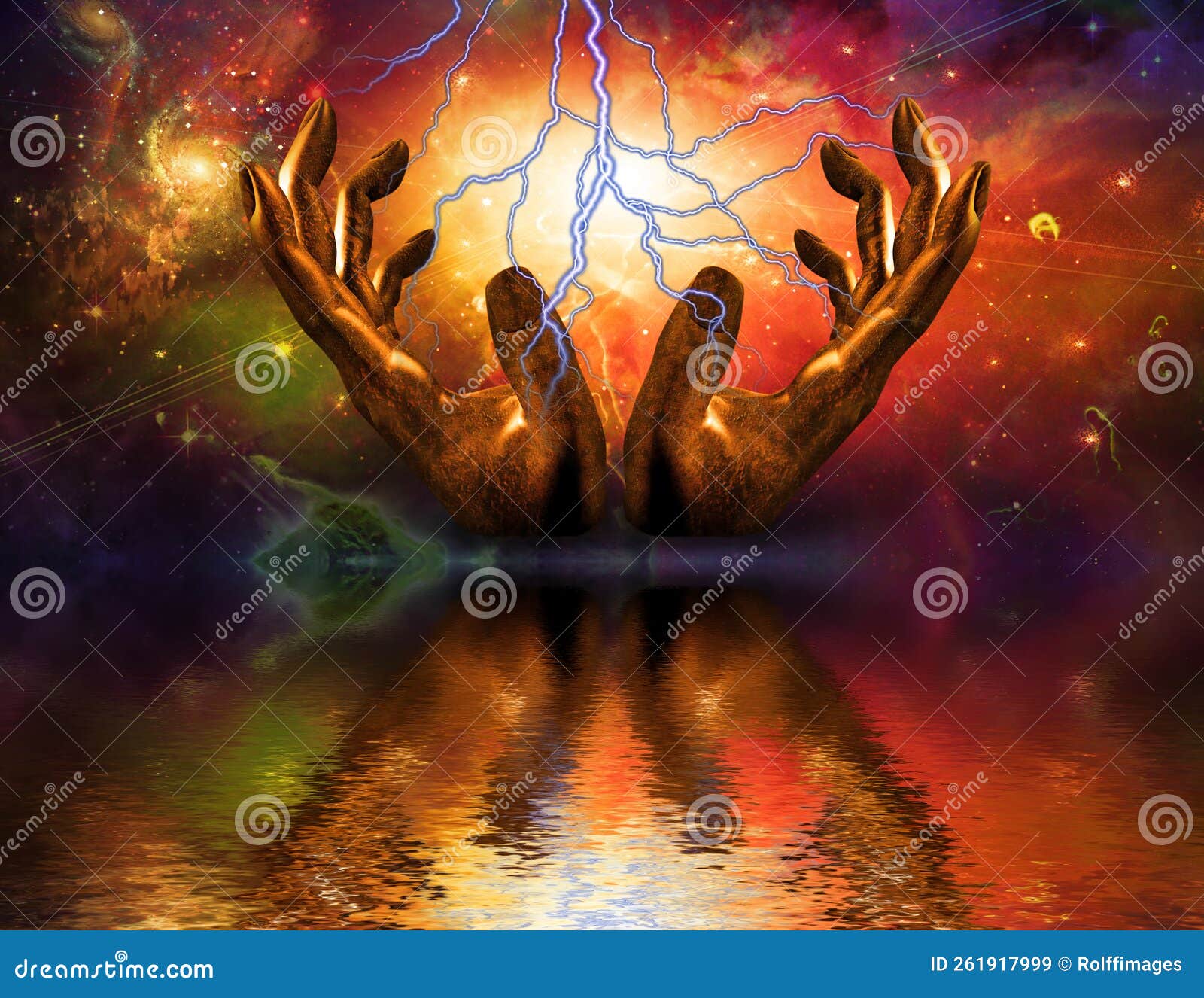 Hands of Creator stock illustration. Illustration of creation - 261917999