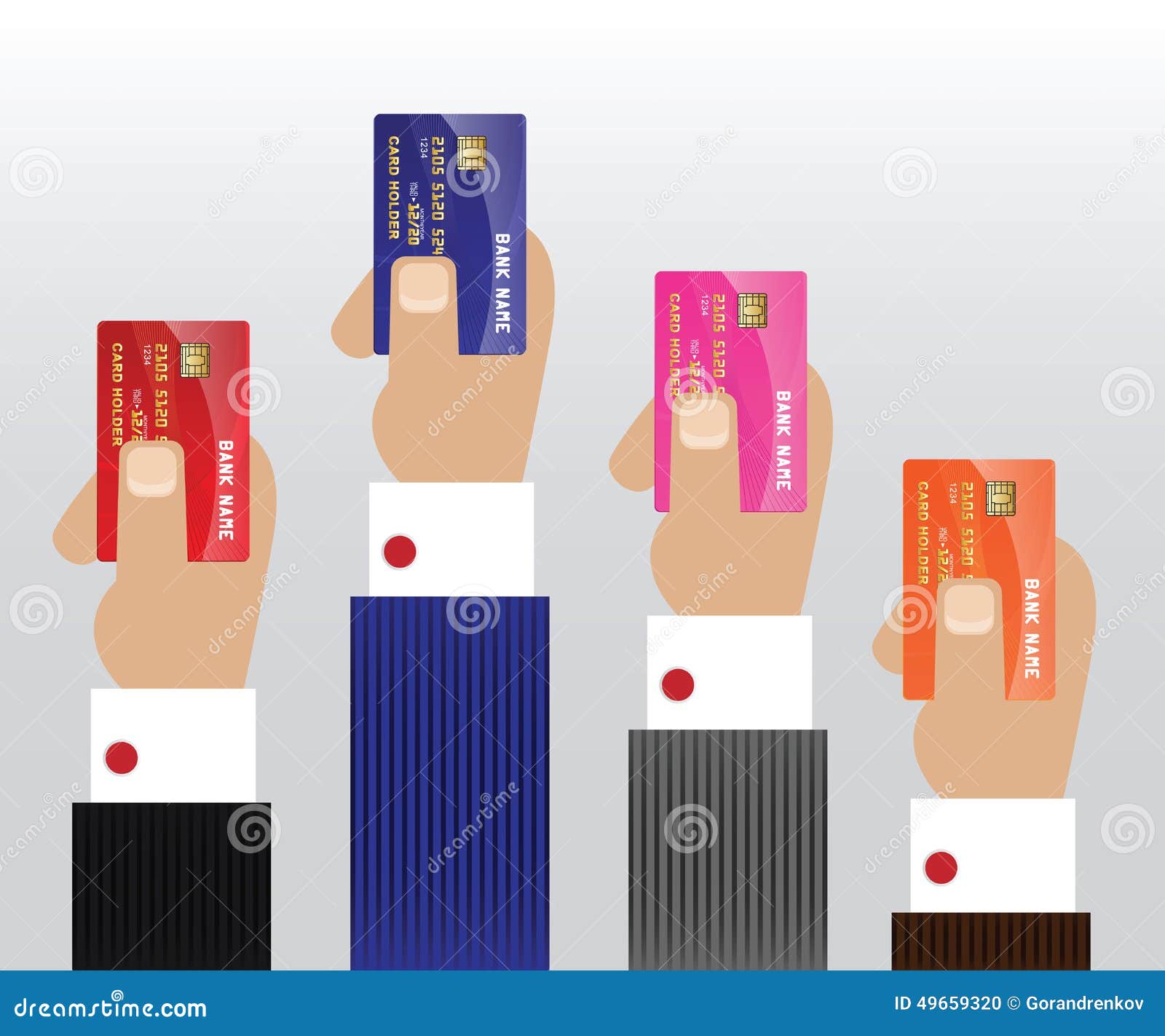 Hands with Credit Card stock illustration. Illustration of card - 49659320