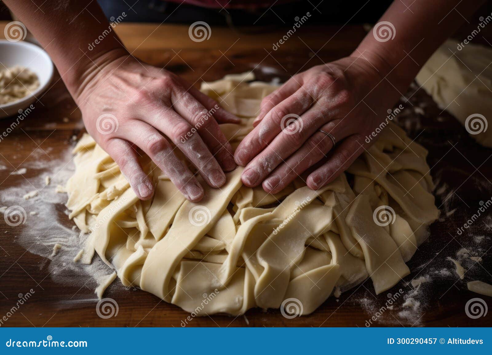 Hands Crimping Crust of an Apple Pie Stock Image - Image of pastry ...