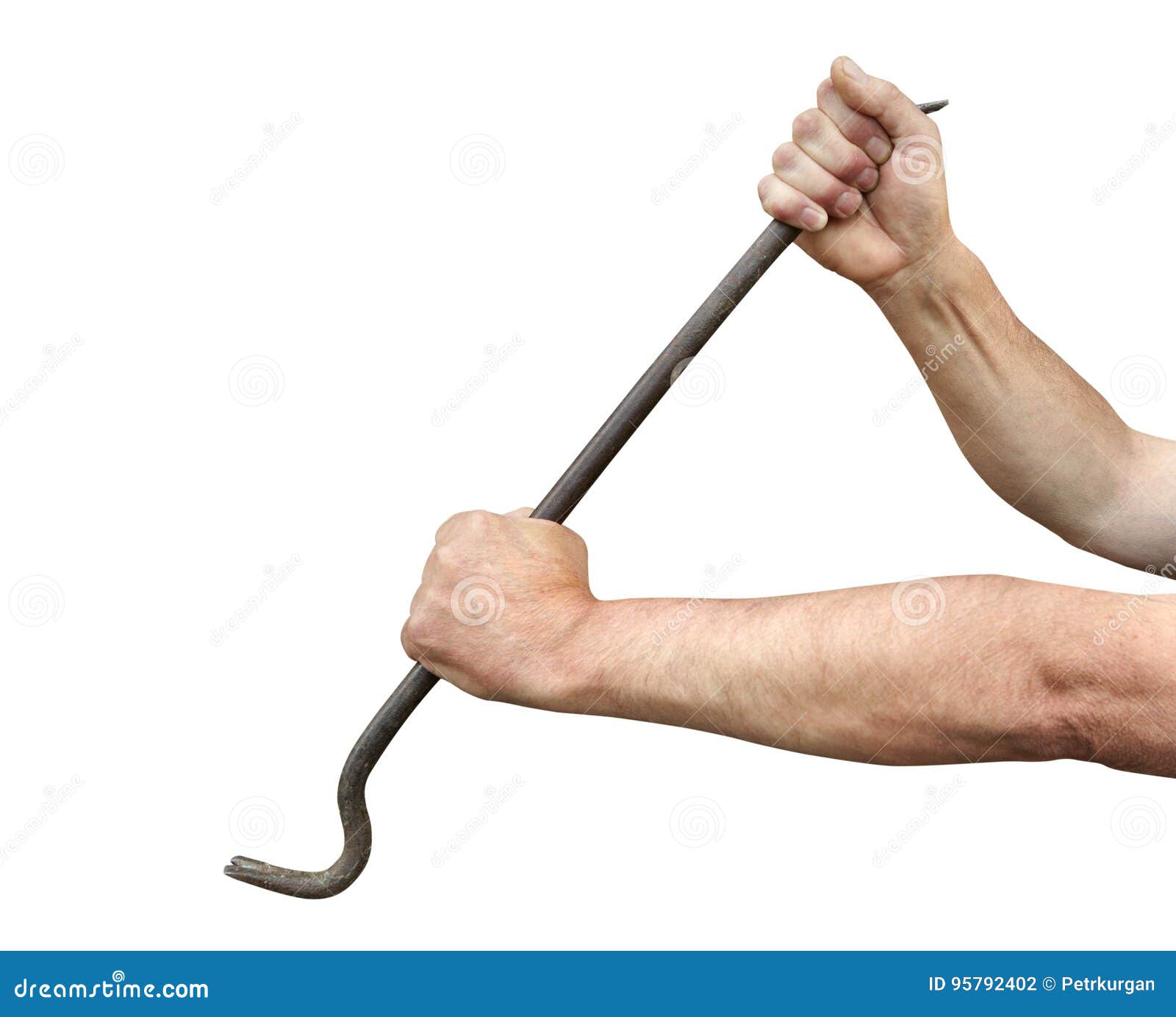 Hands with crow-bar stock photo. Image of mechanic, background - 95792402