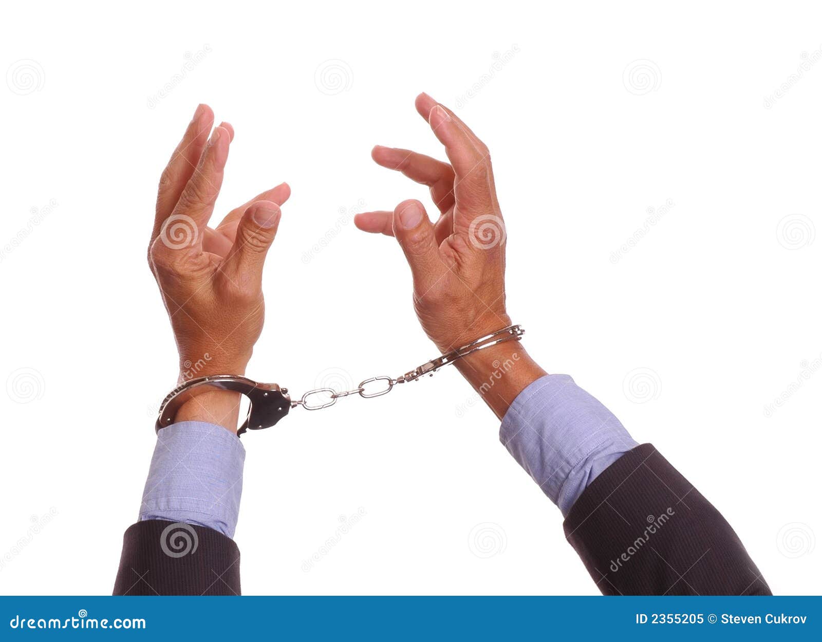 Hands Cuffed and Reaching Up Stock Image - Image of bound, crime: 2355205