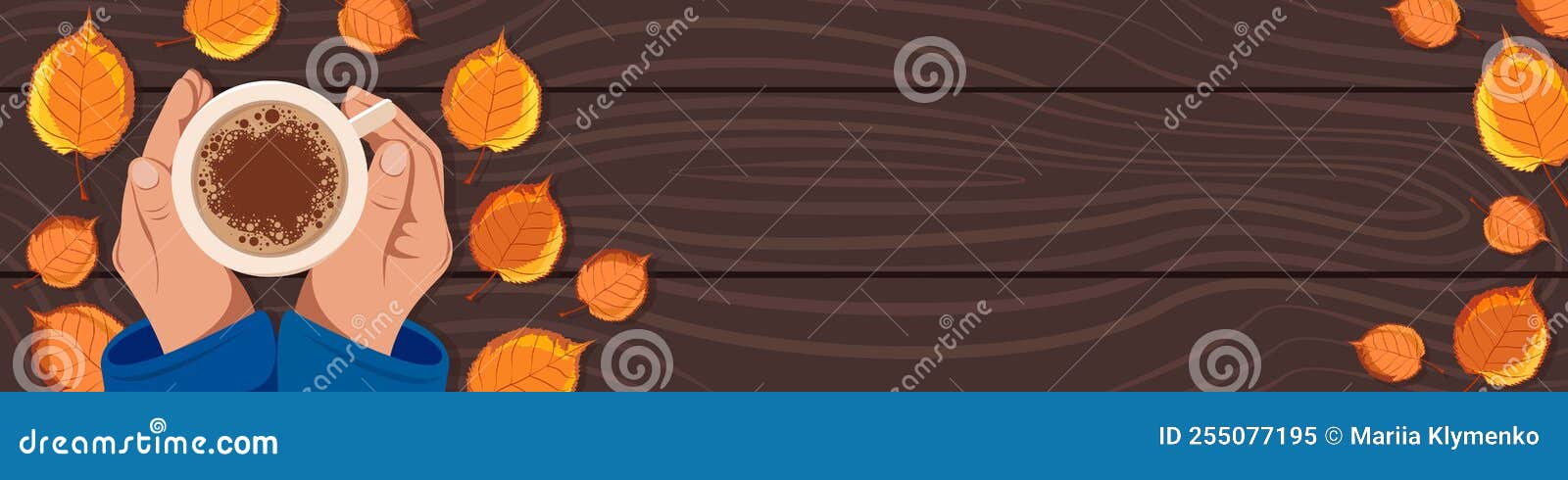 Hands with a Cup of Hot Coffee. Autumn Background, Banner for the Site ...