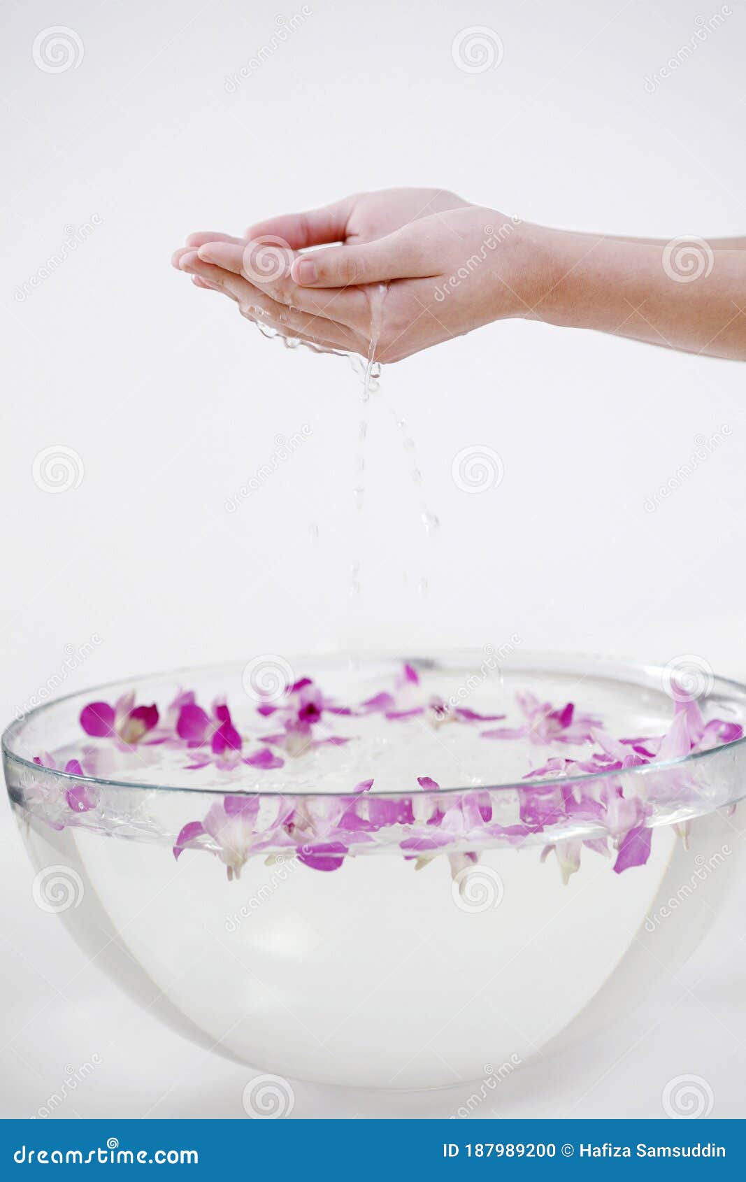 Hands Cupping Water from Wash Bowl Stock Photo - Image of female ...