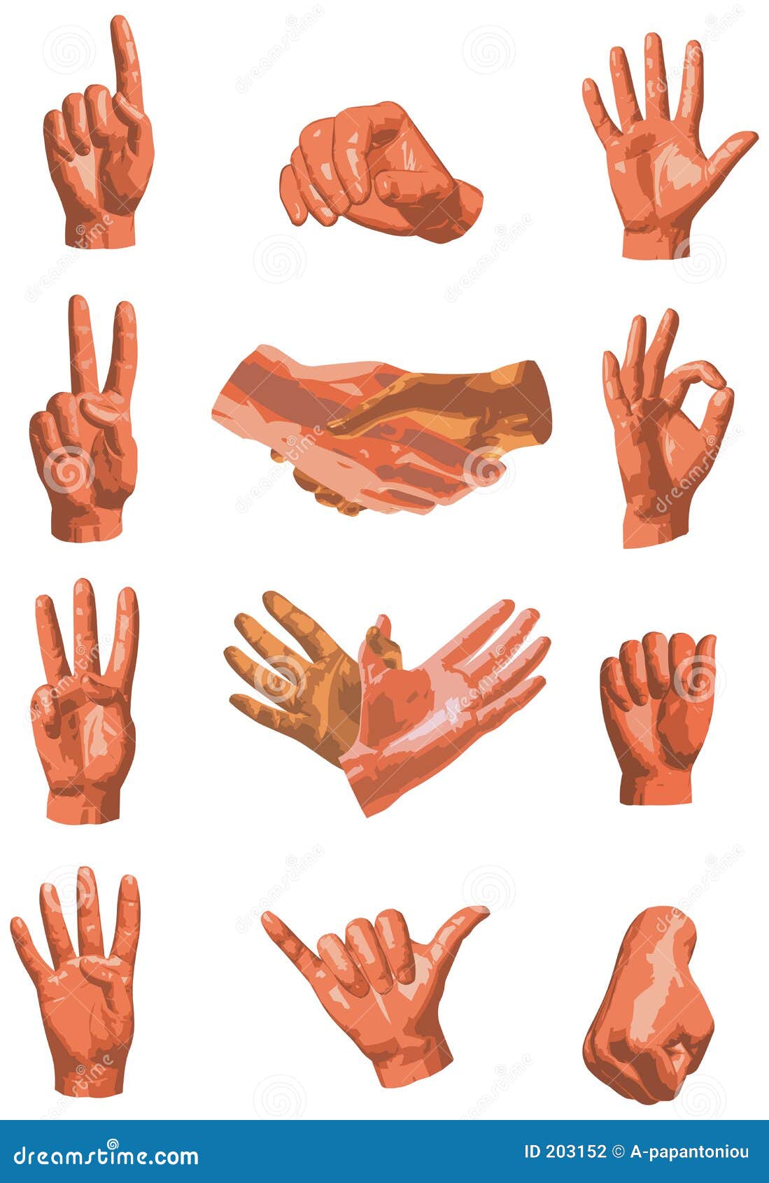 Hands Design Collection stock illustration. Illustration of mute - 203152