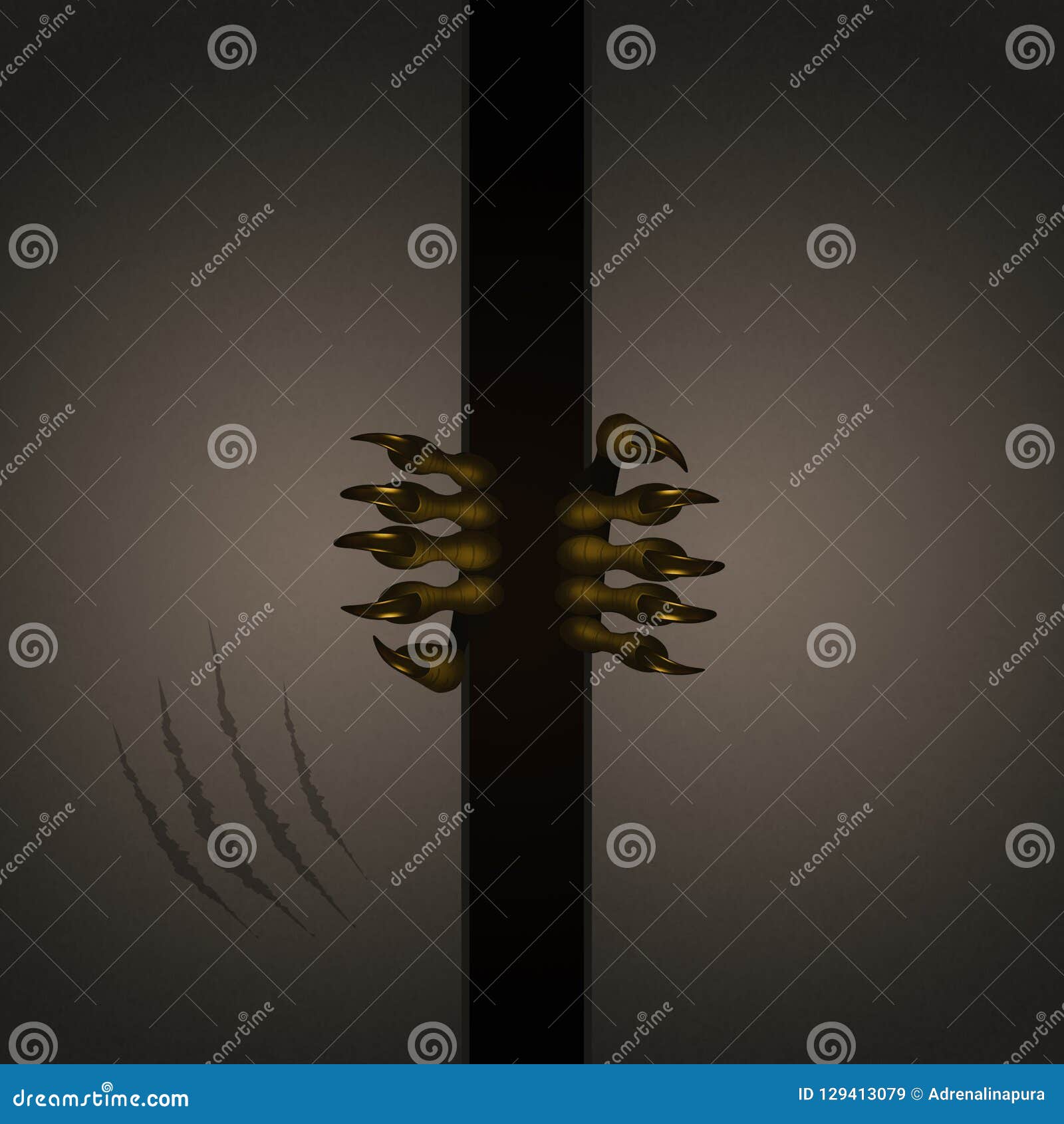 Hands of the Devil in the Elevator Stock Illustration - Illustration of ...