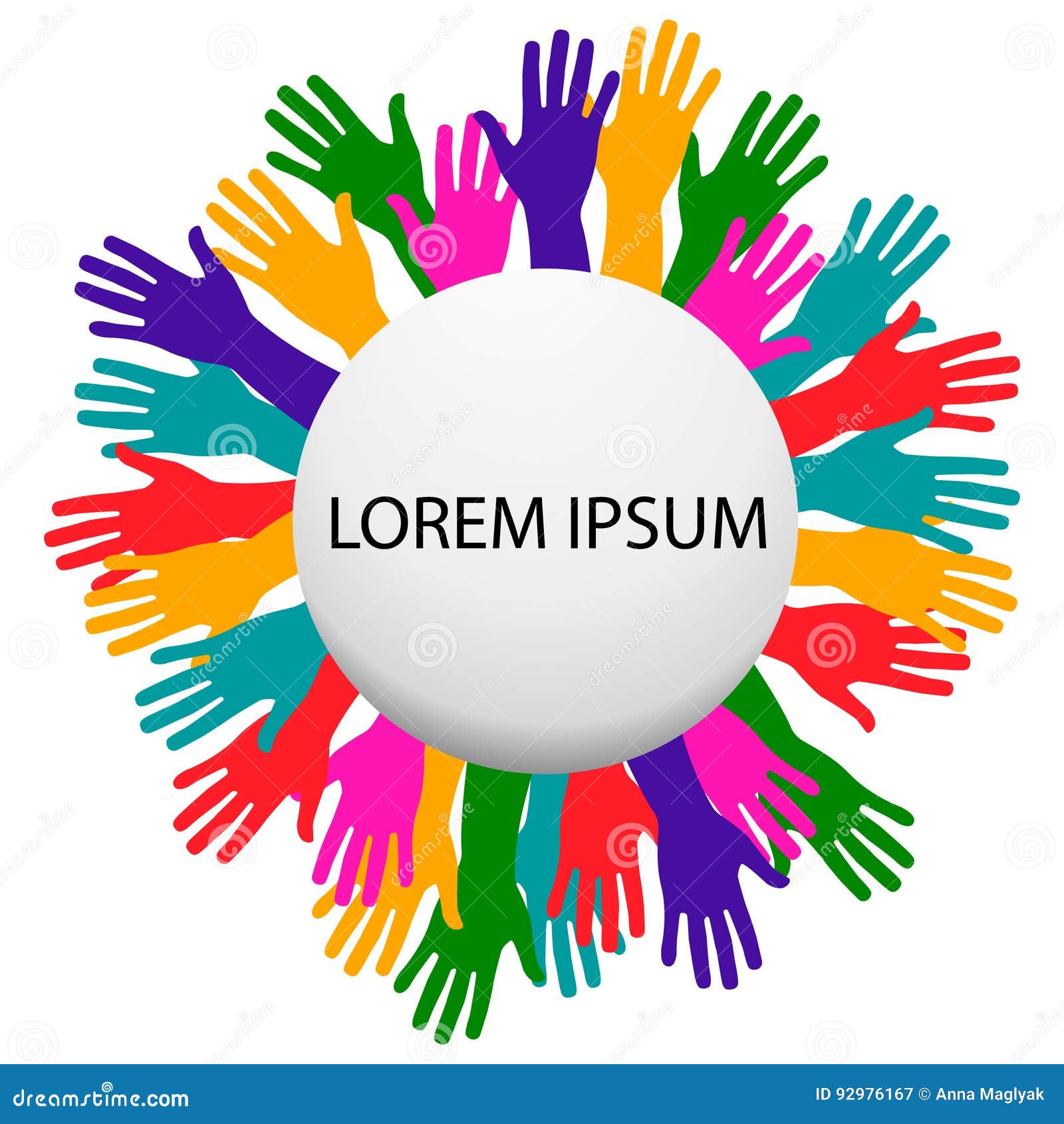 Hands of Different Colors. Cultural Diversity Stock Vector ...