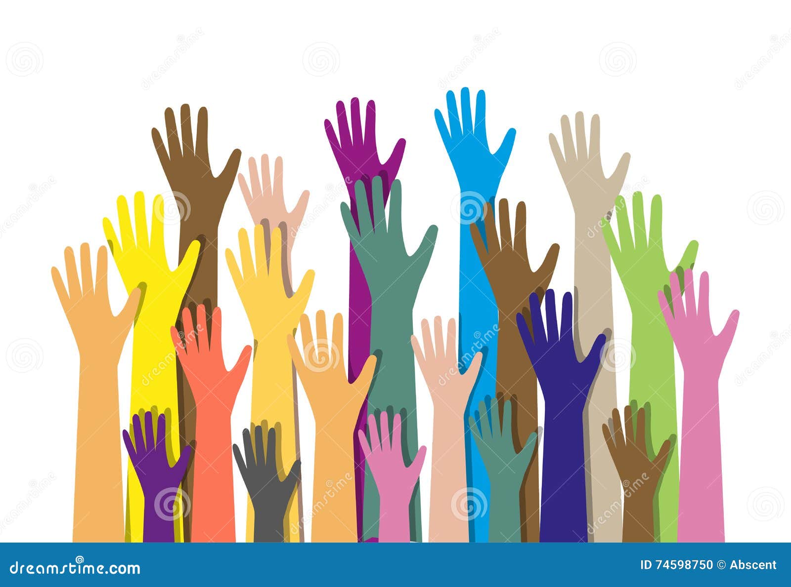 Hands Different Colors. Cultural Ethnic Diversity Stock Vector ...