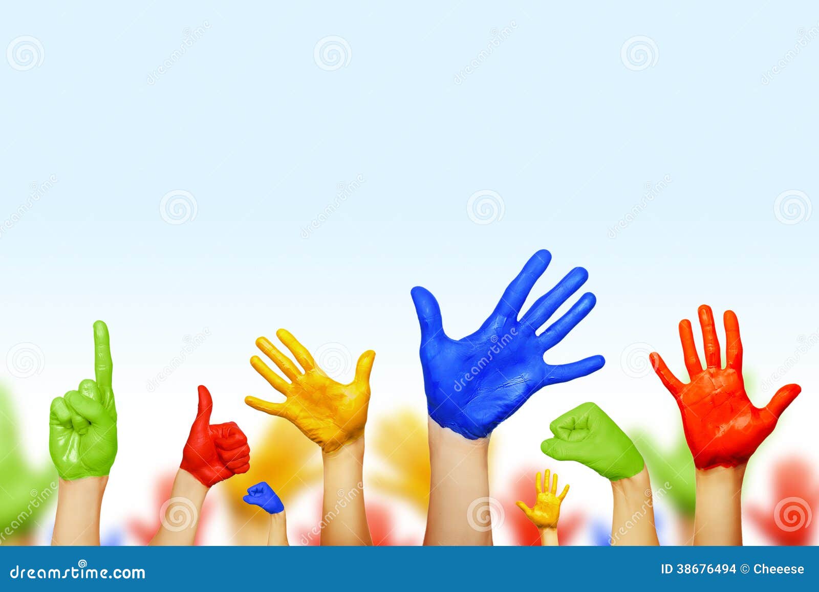 Hands of different colors stock photo. Image of design - 38676494