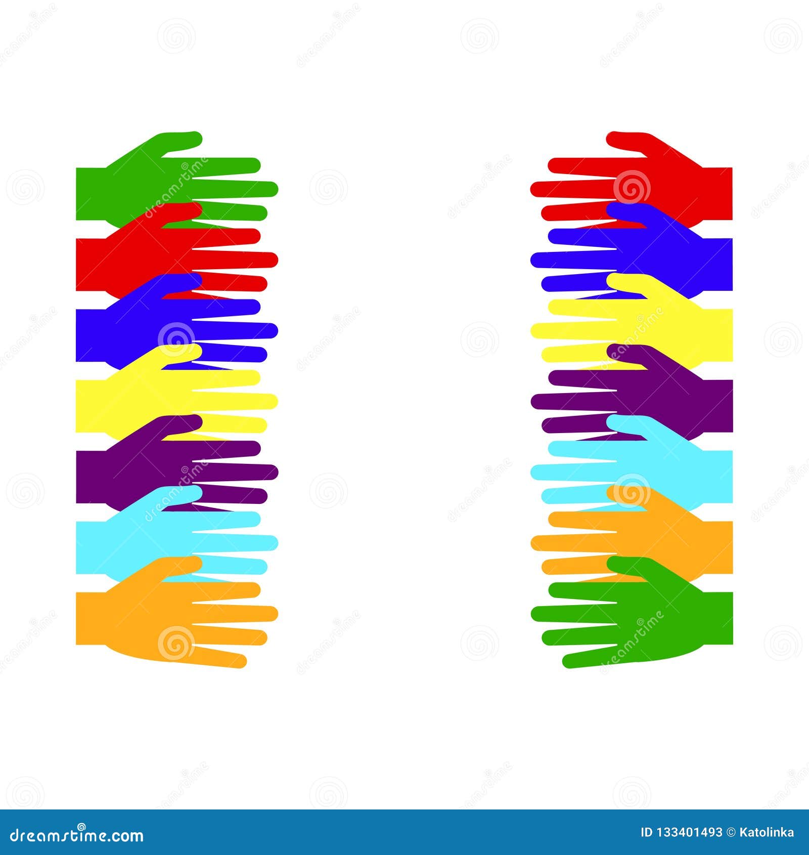 Hands of Different Colors. Vector Illustration Stock Vector ...