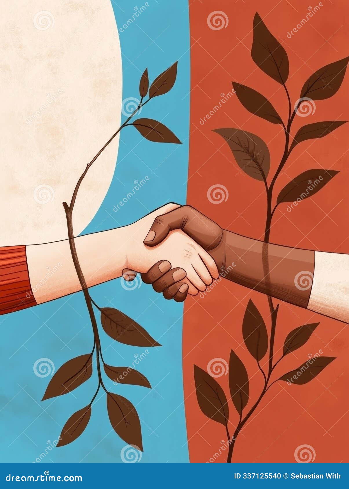 Hands of Different Ethnicities Shake, Symbolizing Unity and ...