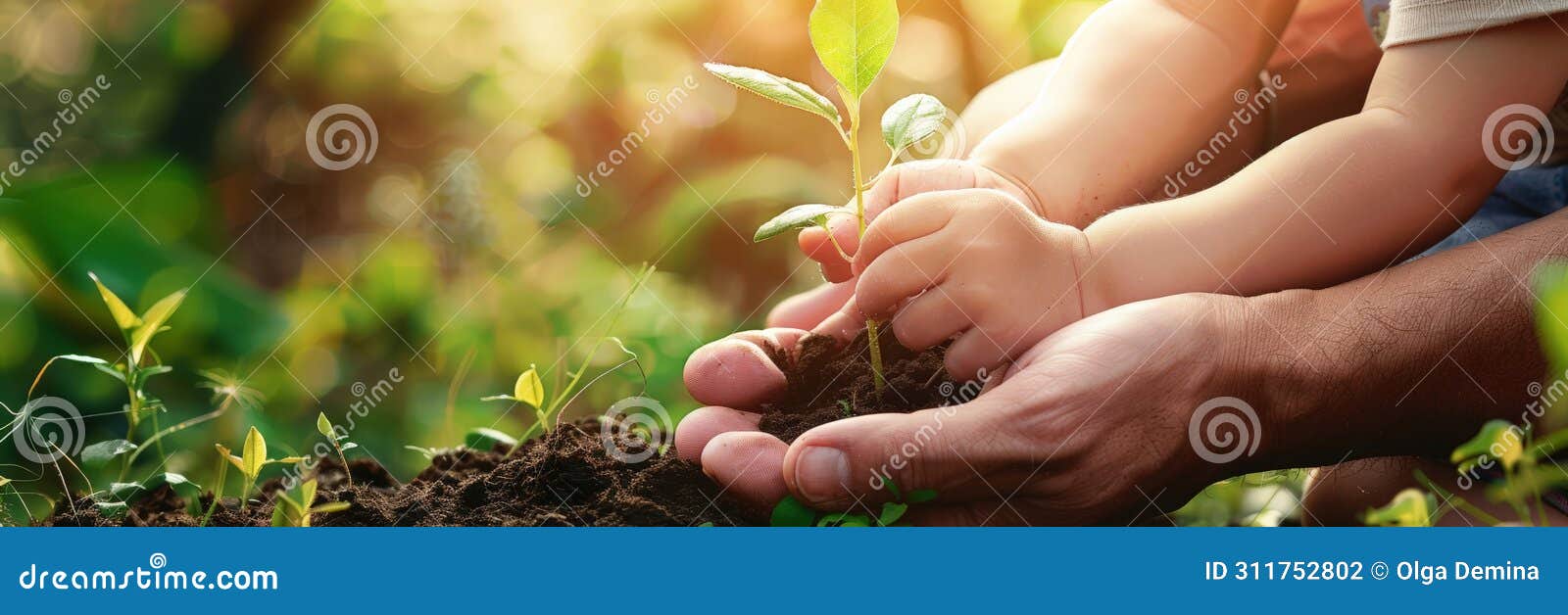 Hands of Different Generations Planting a Sapling, Nurturing Growth and ...