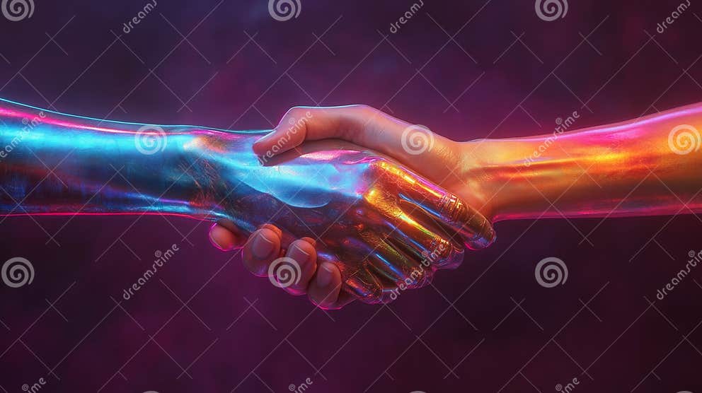 Hands of Different Materials Shake Showcasing Unity and Connection ...