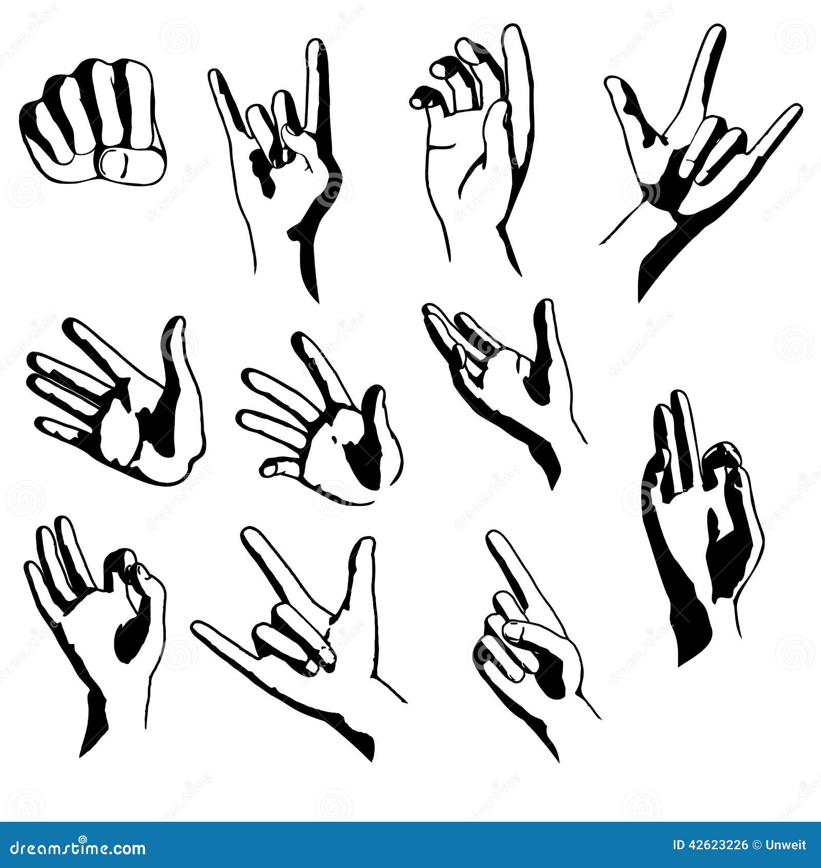 Hands in Different Positions Stock Vector - Illustration of ...