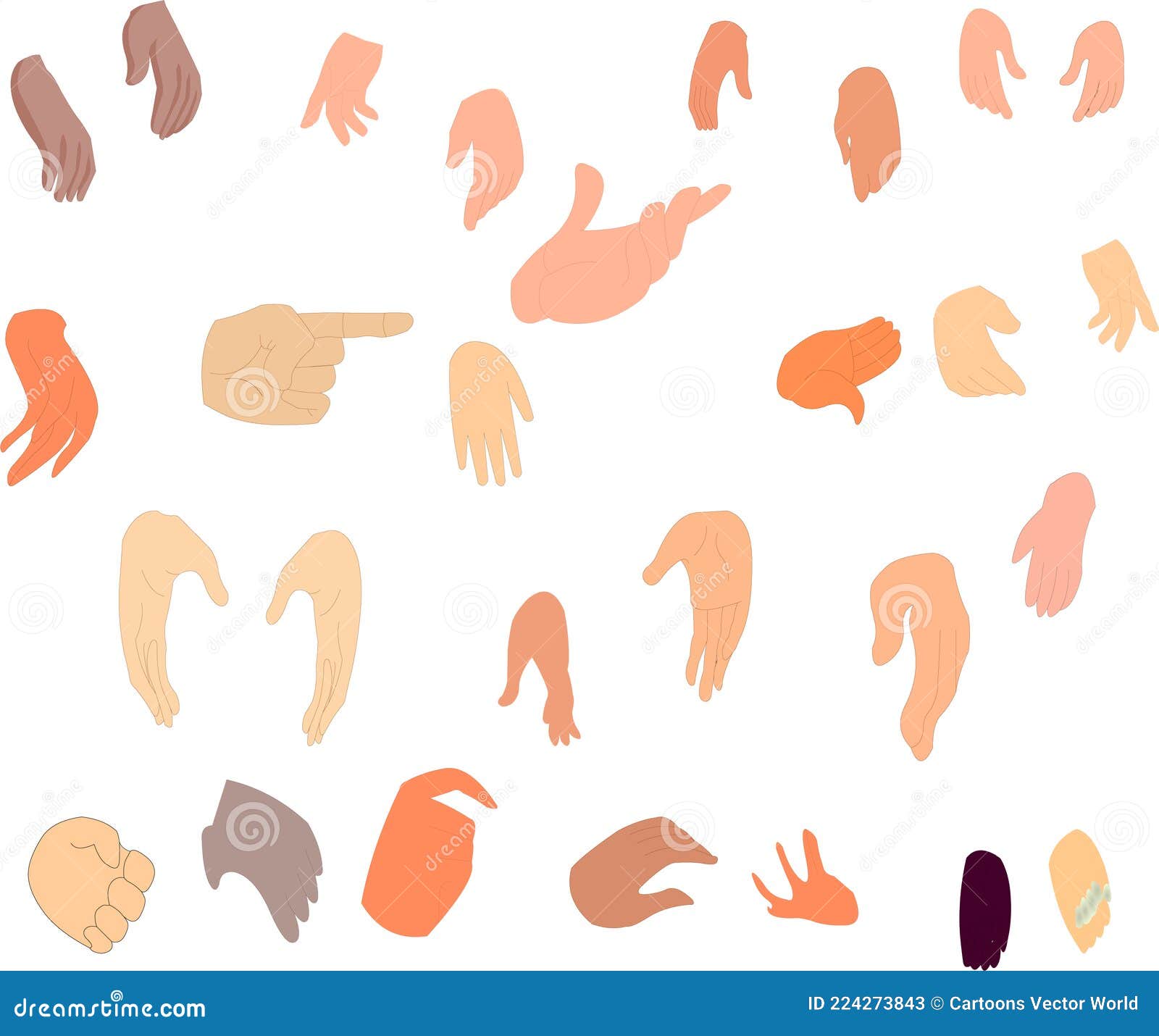 Hands Different Shapes Vector Artwork Stock Vector - Illustration of ...