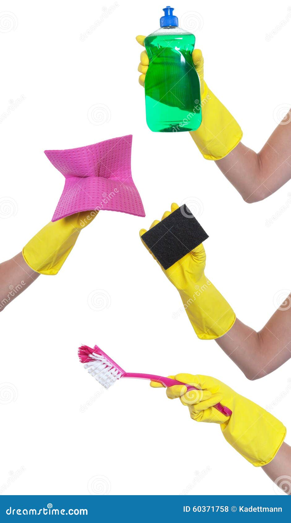 Hands with Different Tools for Cleaning Stock Photo - Image of hygiene ...