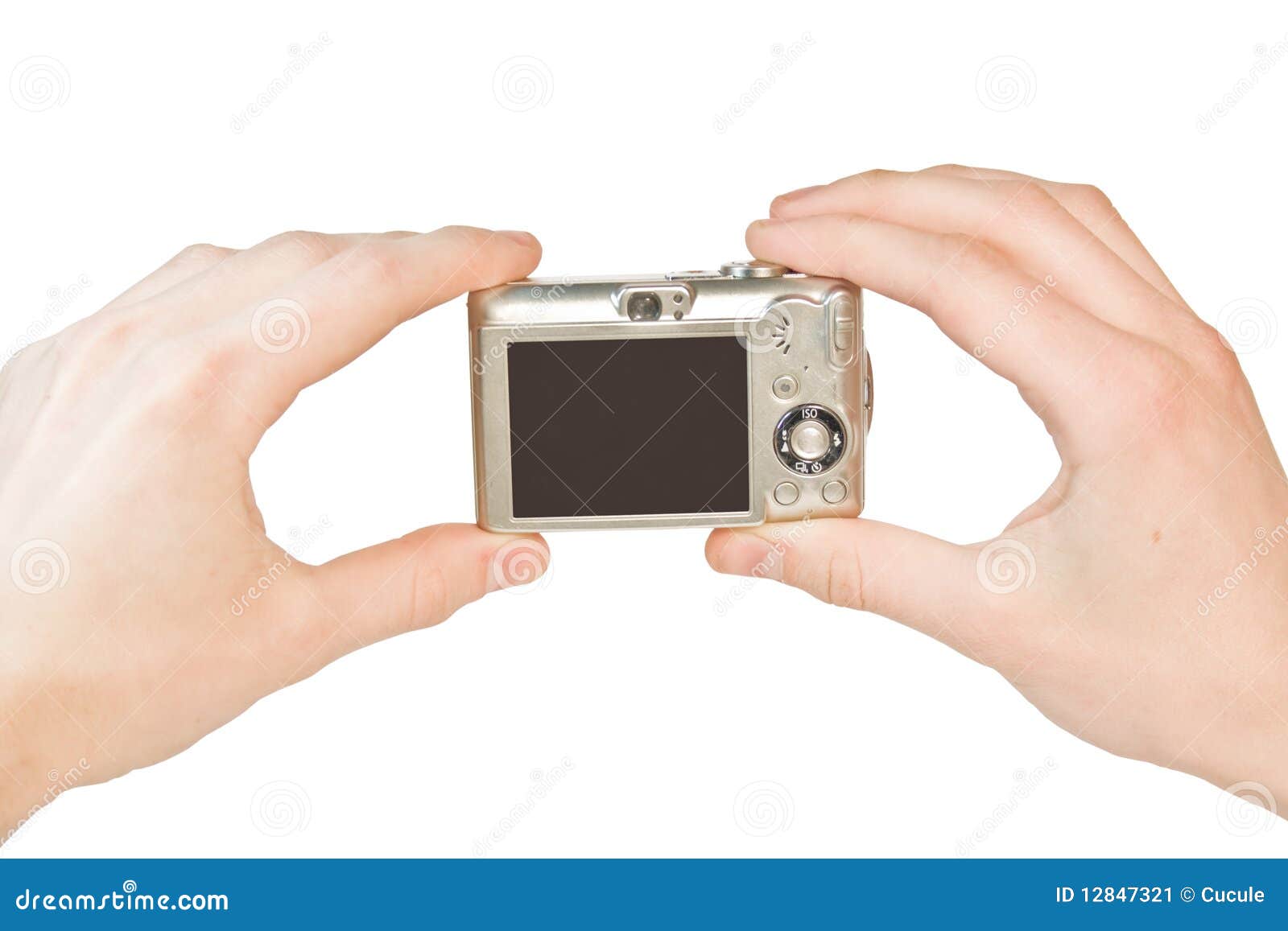Hands with digital camera stock image. Image of isolated - 12847321
