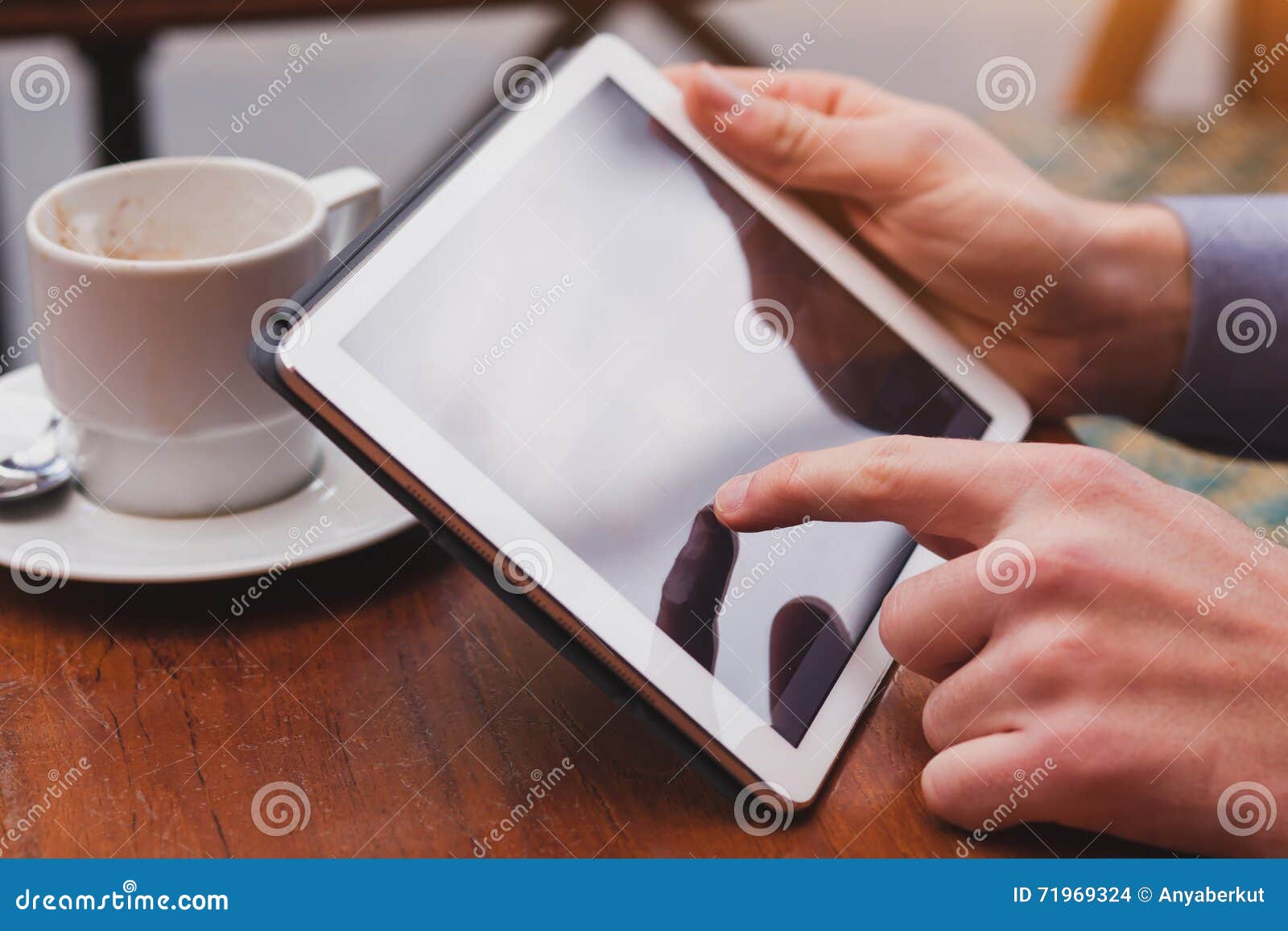 Hands with Digital Tablet Touchpad Stock Photo - Image of lifestyle ...