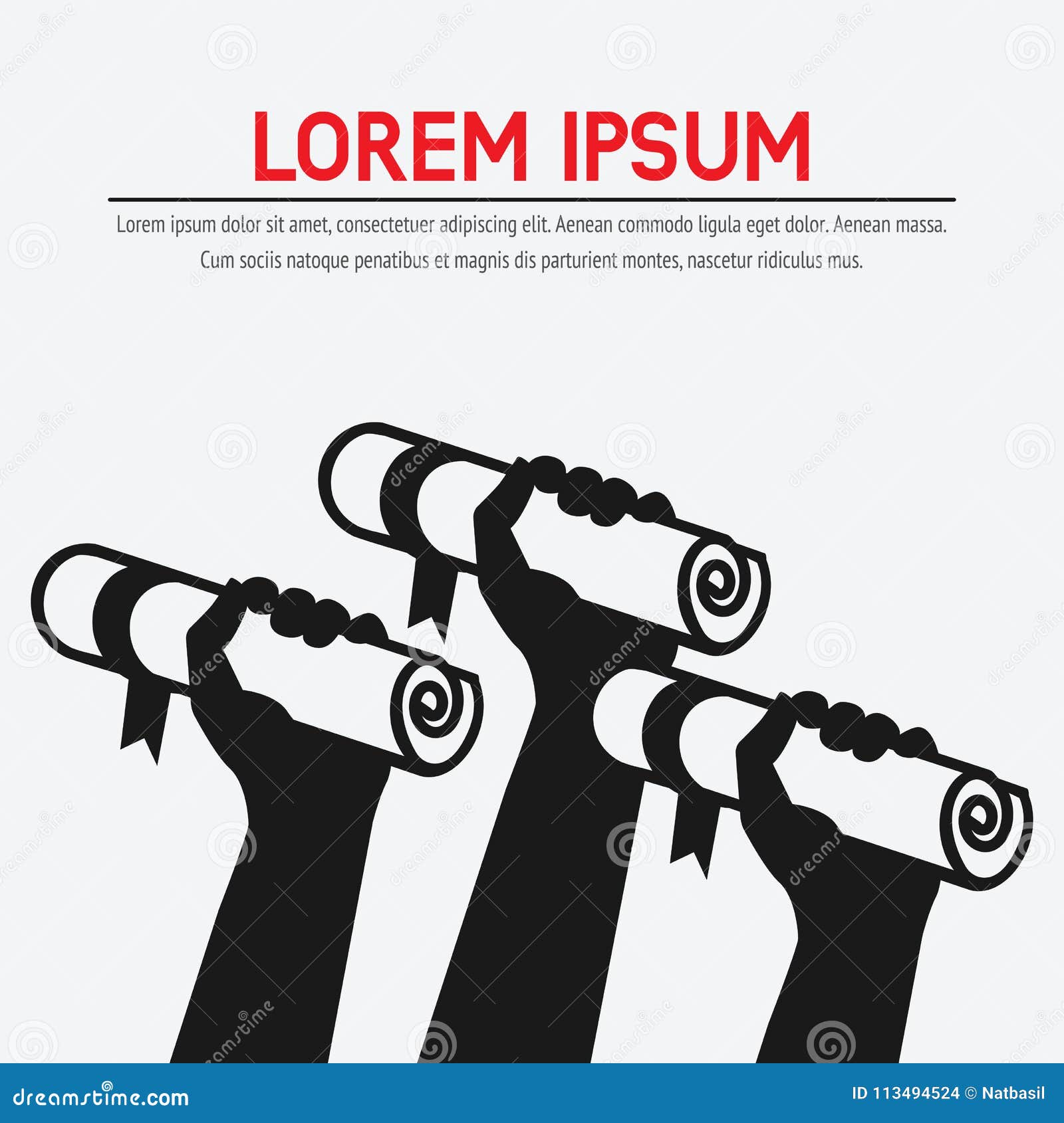 Hands with Diplomas Education Concept Stock Vector - Illustration of ...