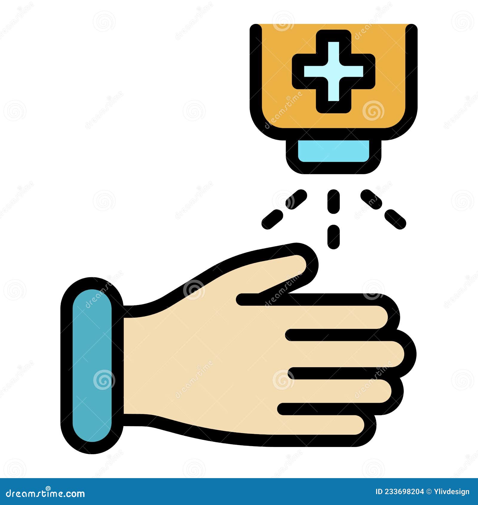 Hands Disinfection Icon Color Outline Vector Stock Vector ... Hands Disinfection Icon Color Outline Vector Stock Vector ...
