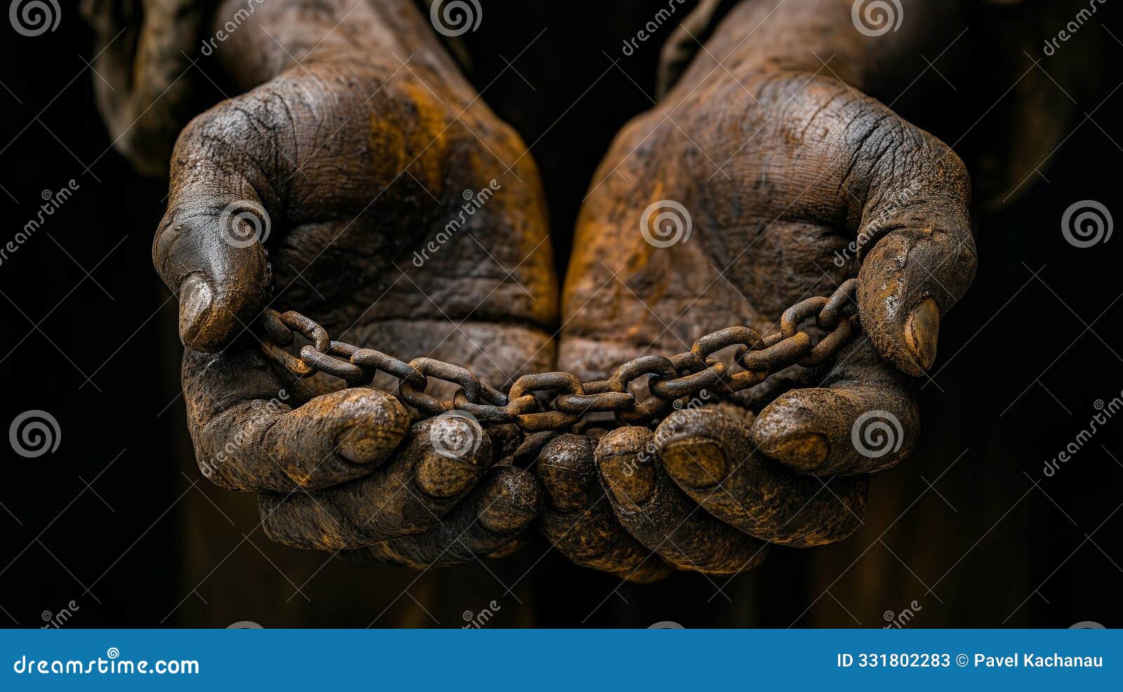 Hands Display Broken Chains, Symbolizing Freedom and Resilience Against ...