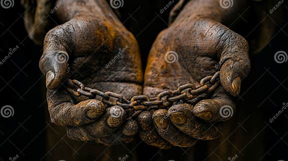 Hands Display Broken Chains, Symbolizing Freedom and Resilience Against ...