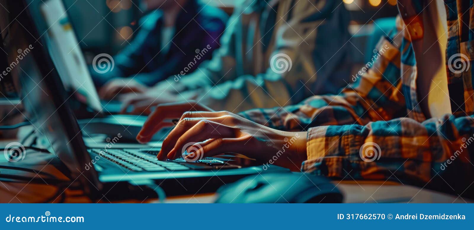 Hands of Diverse Group of Students Learning Computer Science in a ...