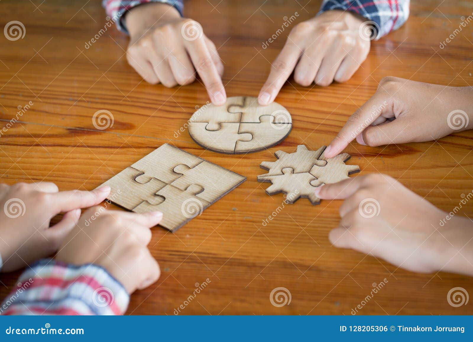 Hands of Diverse People Assembling Jigsaw Puzzle, Youth Team Put Stock ...