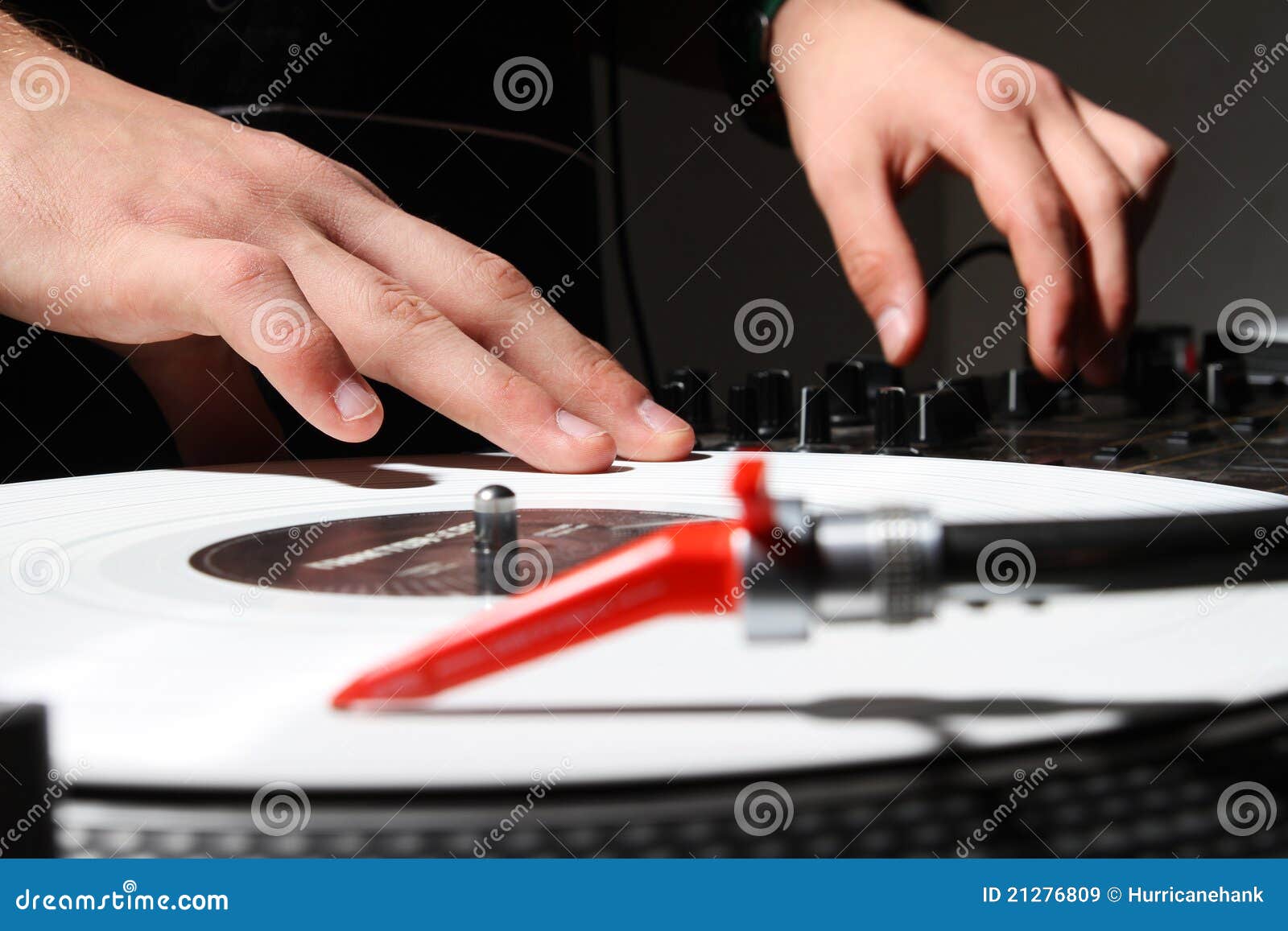 Hands of a DJ Playing Music from Vinyl Stock Image - Image of playing ...
