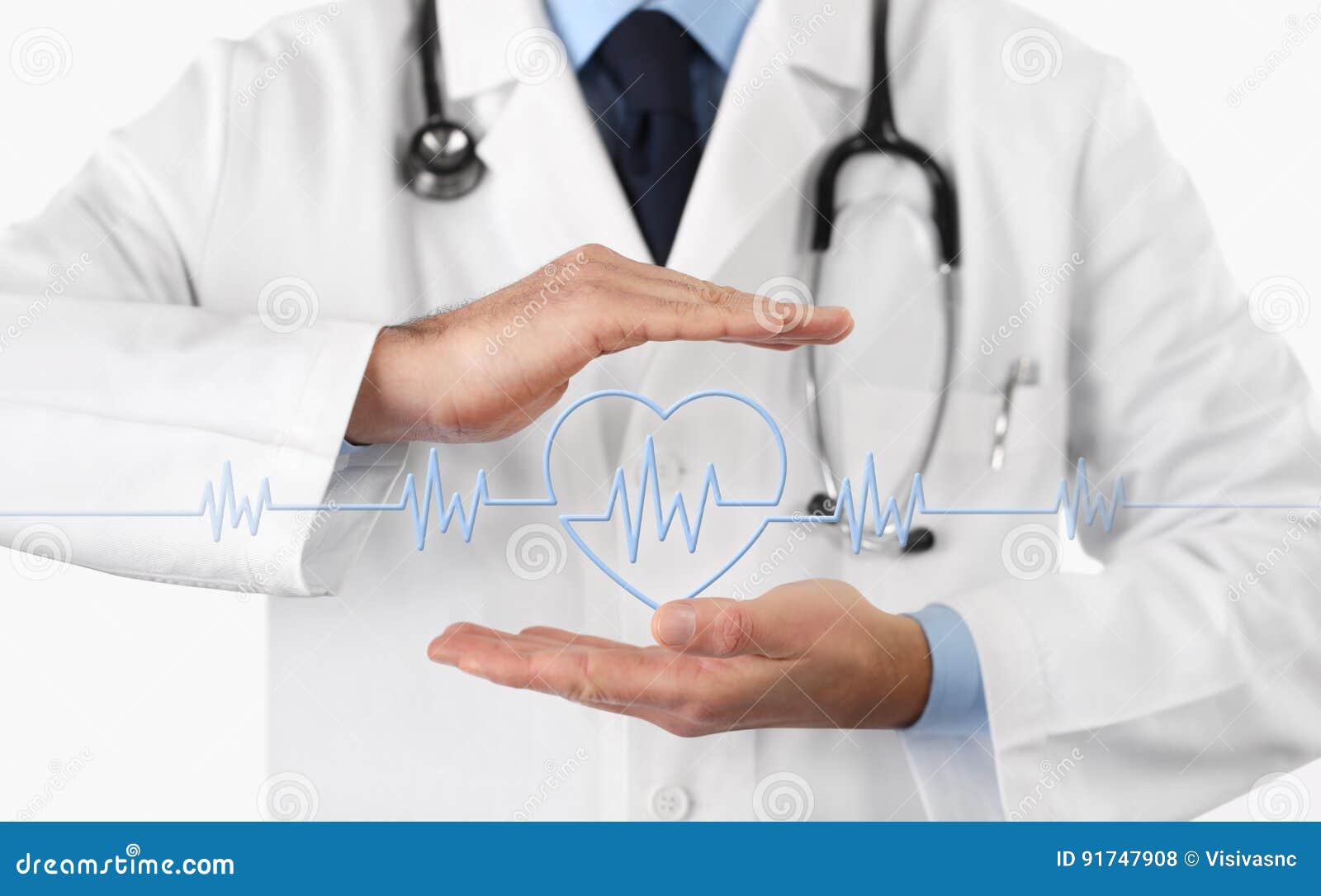 Hands Doctor with Heart Beat Icon Stock Photo - Image of cardiac ...
