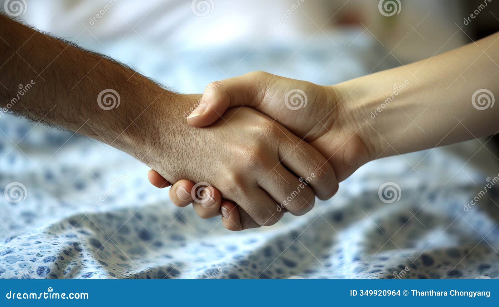 Hands of Doctor and Patient in Reassuring Handshake, Compassionate Feel ...