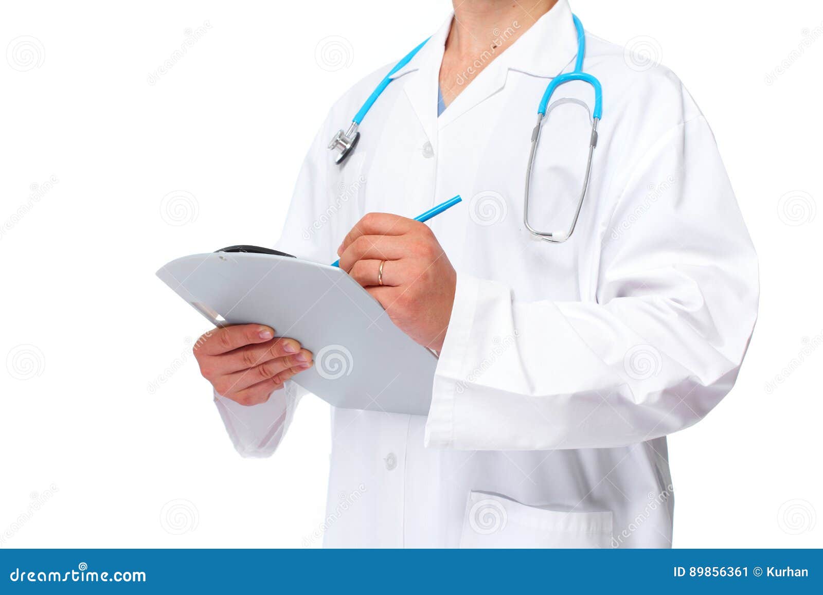 Hands of Doctor Writing Prescription. Stock Image - Image of ...