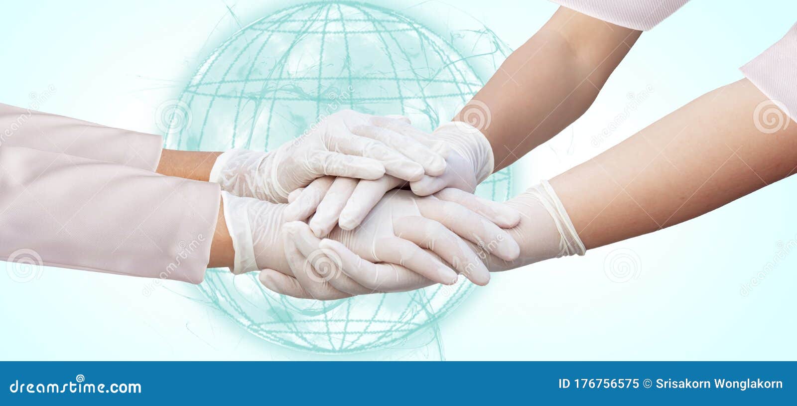 Doctors and Nurses Team Wear Gloves and Touch Stock Image - Image of ...