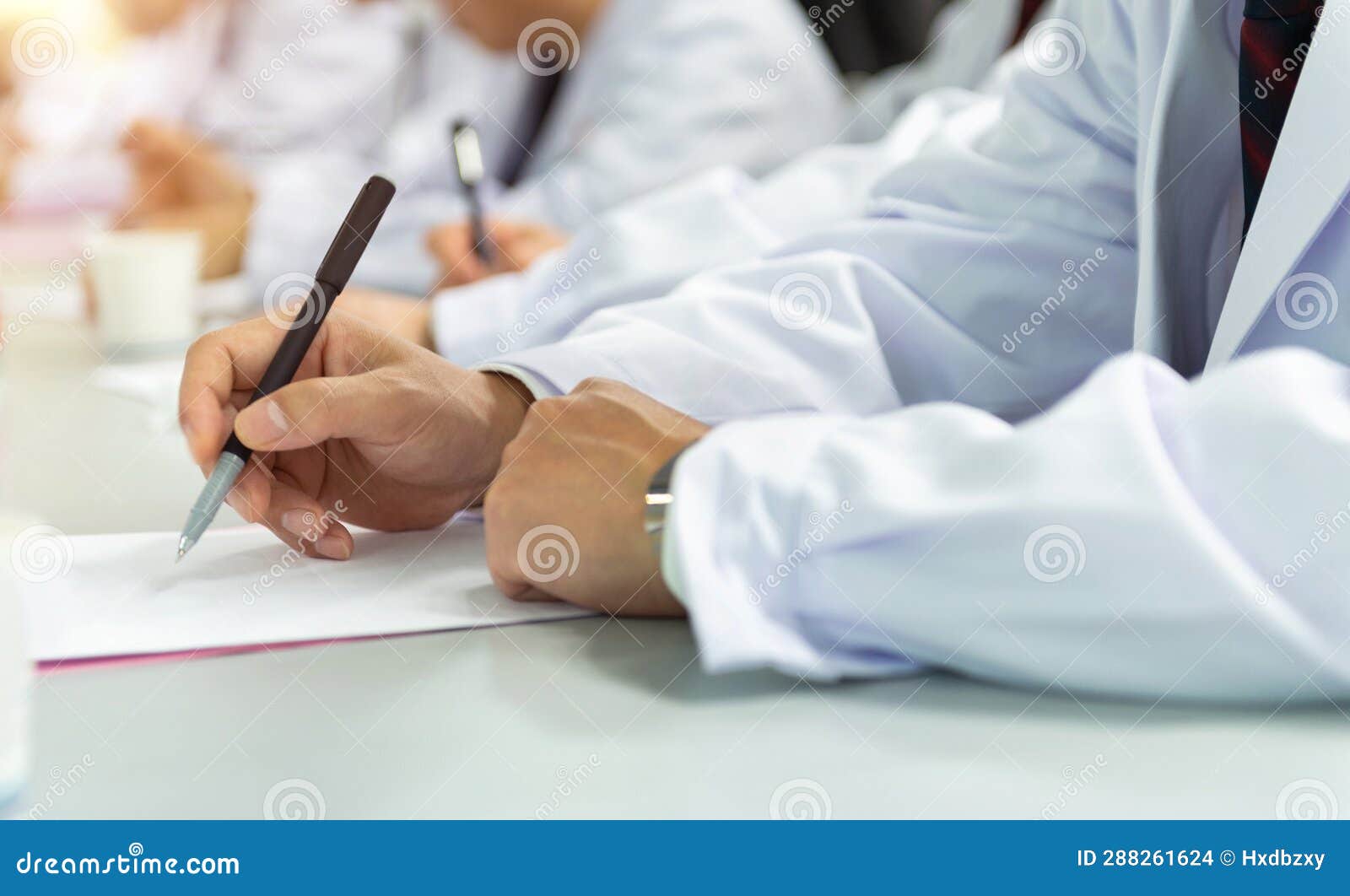 Doctors Writing at Conference Stock Photo - Image of training, study ...