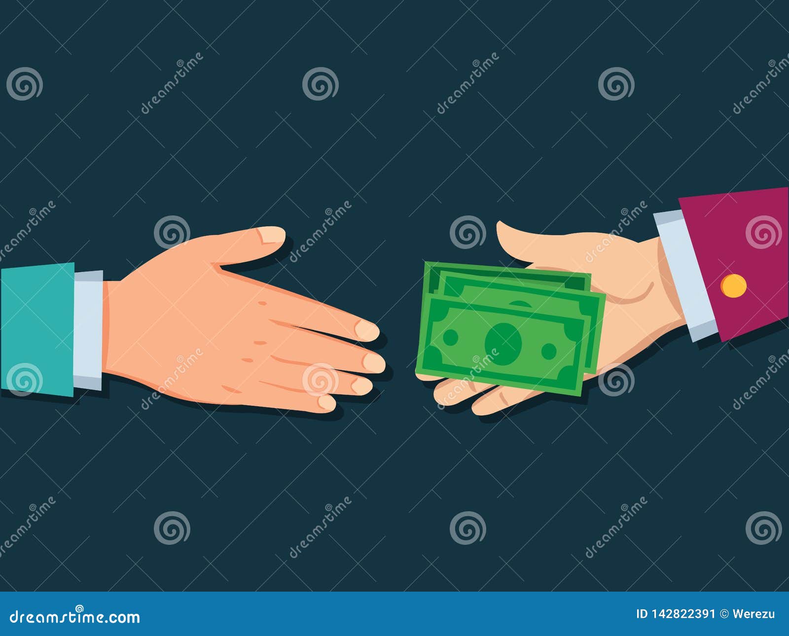 Hands Doing Corruption Gesture Vector Illustration Stock Vector ...