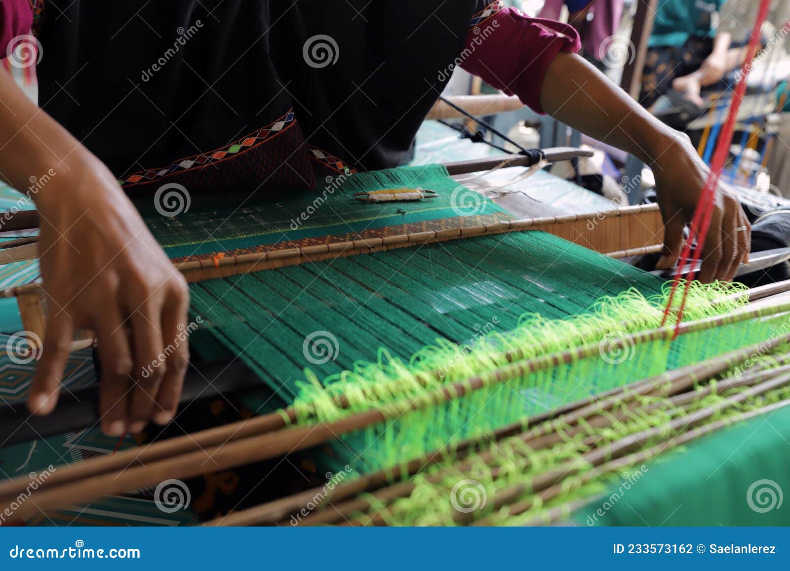 Hands Doing Weaving Work Using Traditional Tools Stock Photo - Image of ...