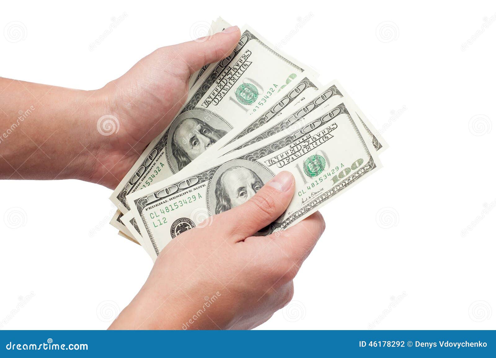 Hands with dollars stock photo. Image of finance, background - 46178292