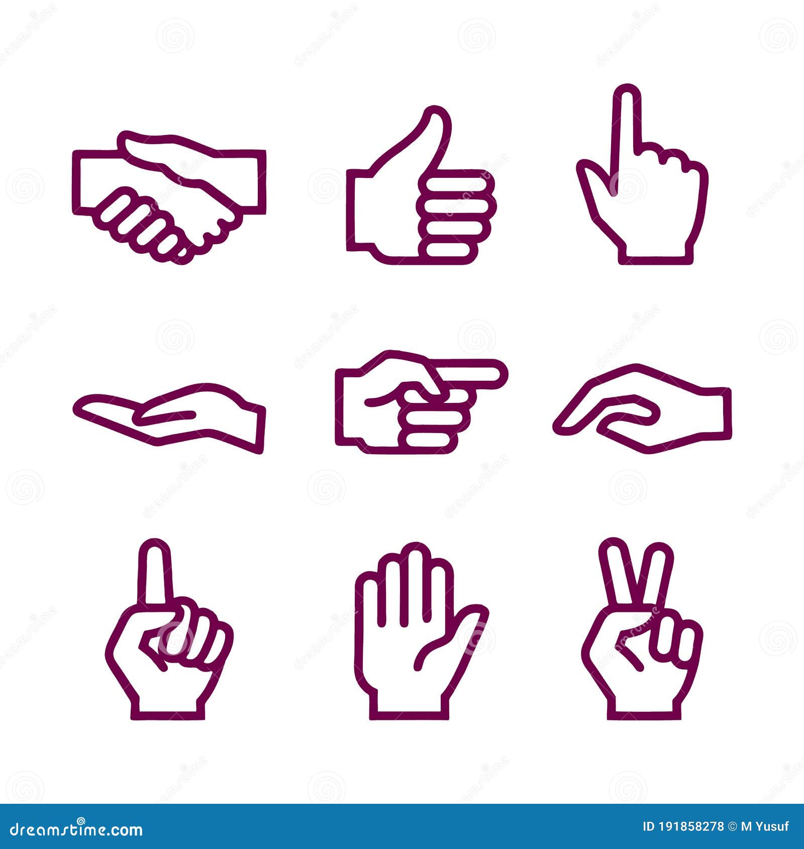Hands Doodles. Expression Gestures Human Hands Pointing Shaking Vector ...