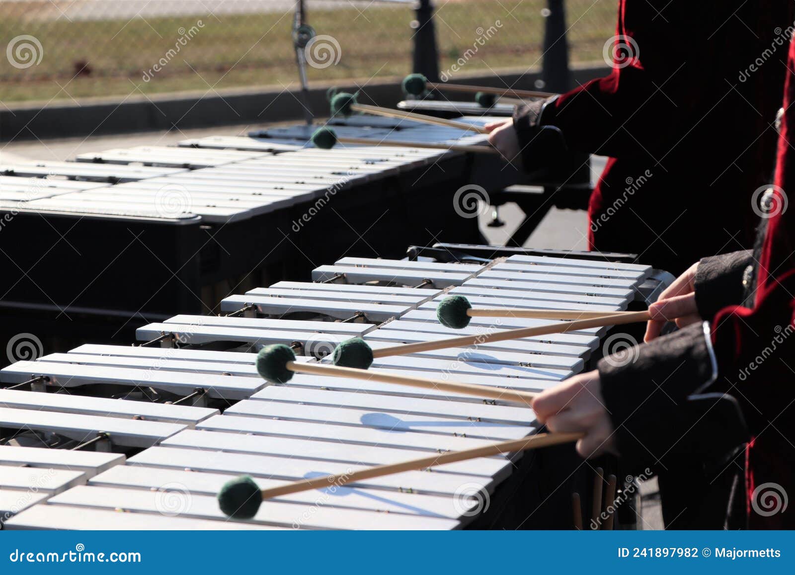 Hands with Double Mallets on Vibraphones Stock Photo - Image of ...