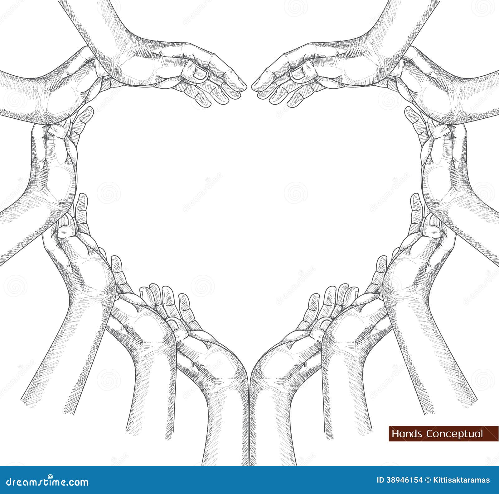 Hands Drawing Realistic Sketch. Watercolor Hands Gesture Set. Isolated ...