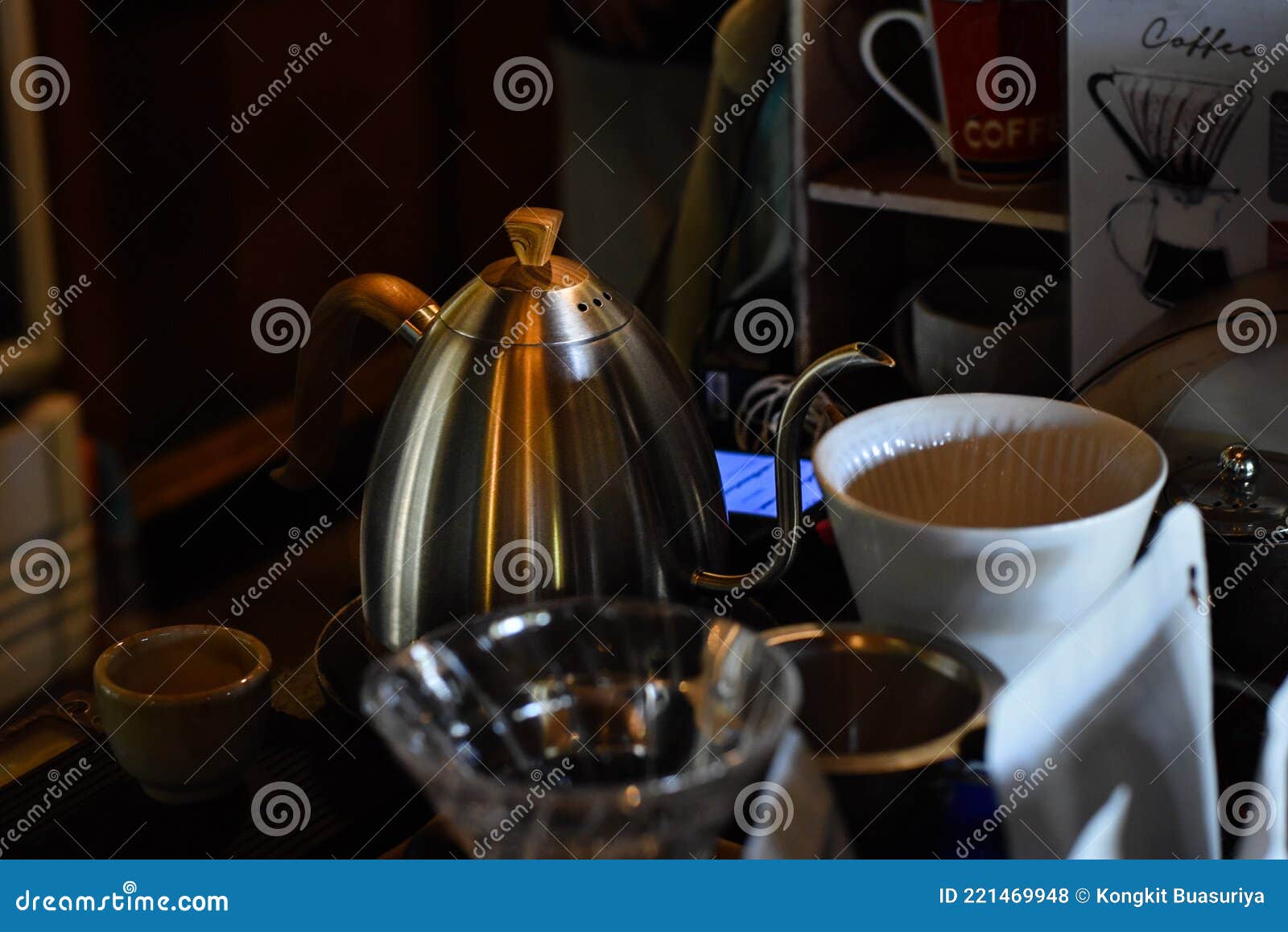 Hands Drip Coffee Set in the Coffee Shop Stock Photo - Image of ...