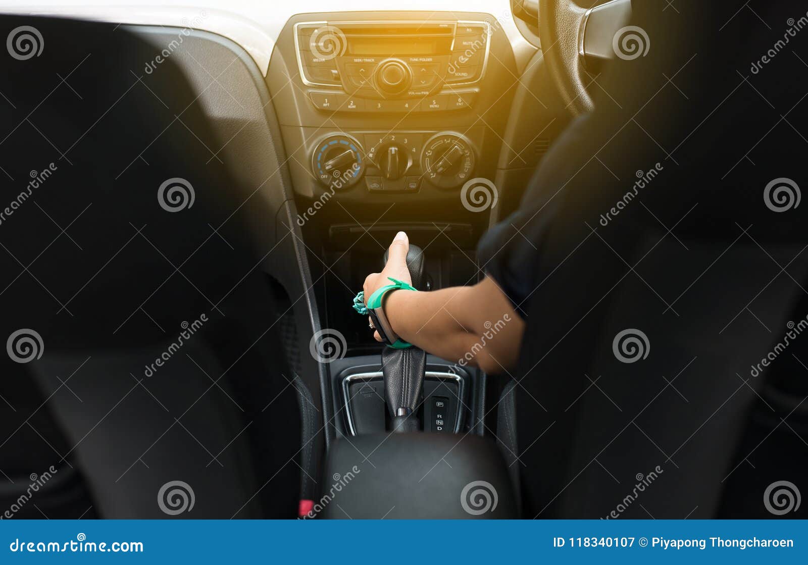 Hand Driver Using Automatic Gear Shift System in Car,Cropped Image ...
