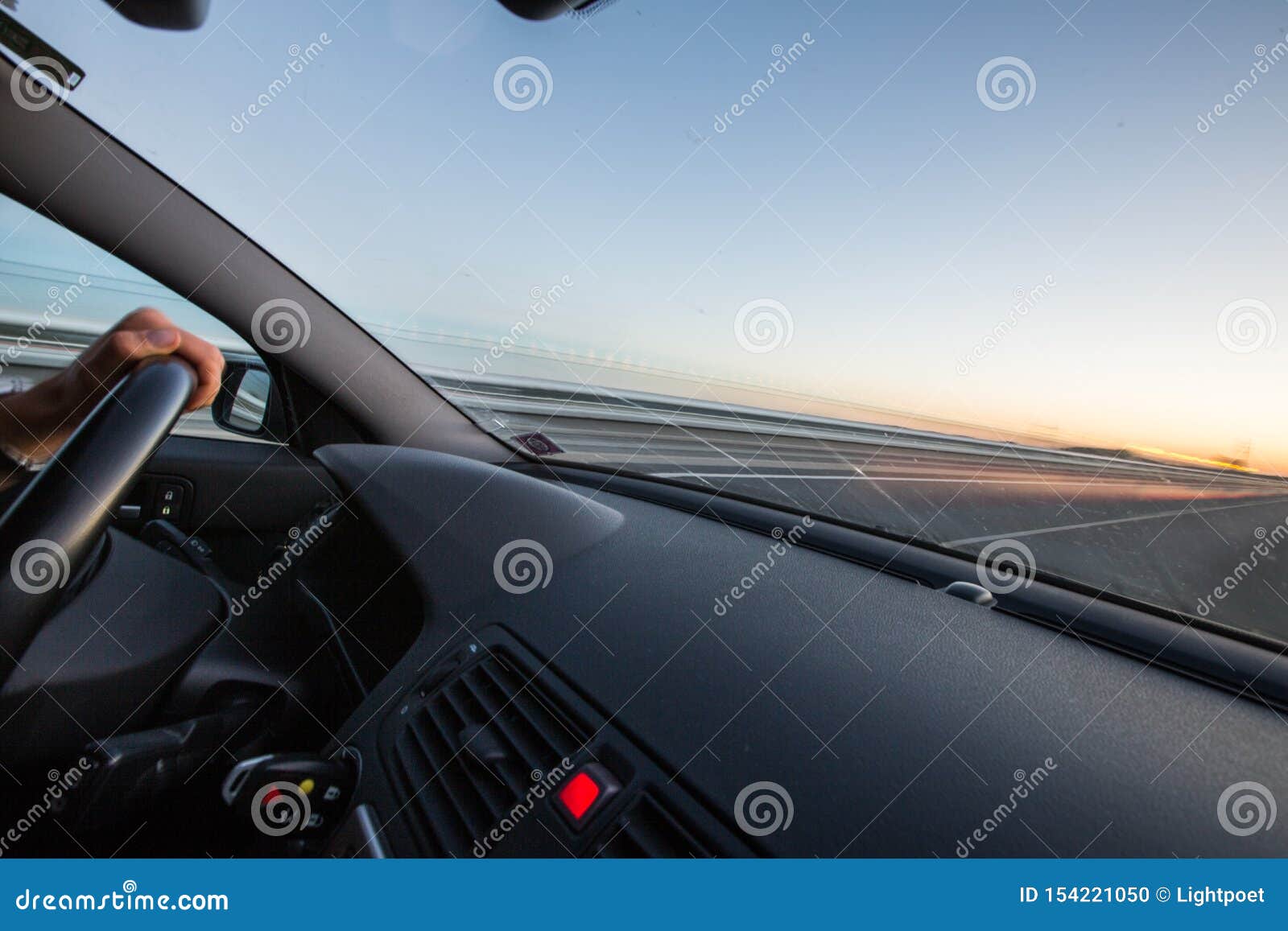 Hands of a Driver on a Wheel of a Car Stock Photo - Image of freeway ...